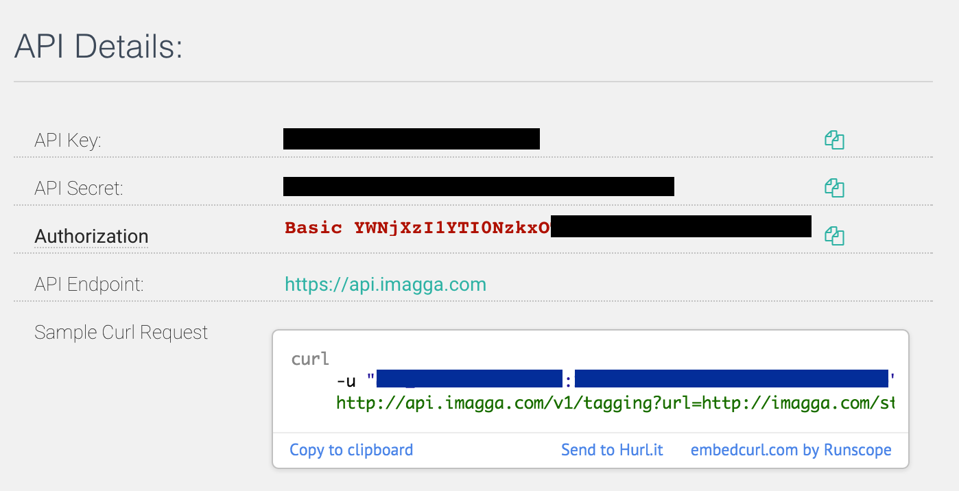 Imagga Image Recognition REST API Documentation